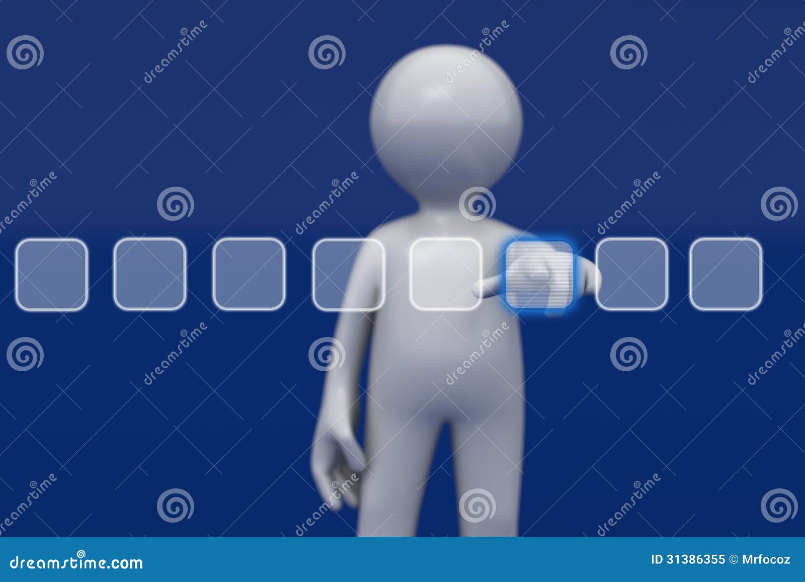 Finger Touching Transparent Digital Touch Screen Stock Illustration ...