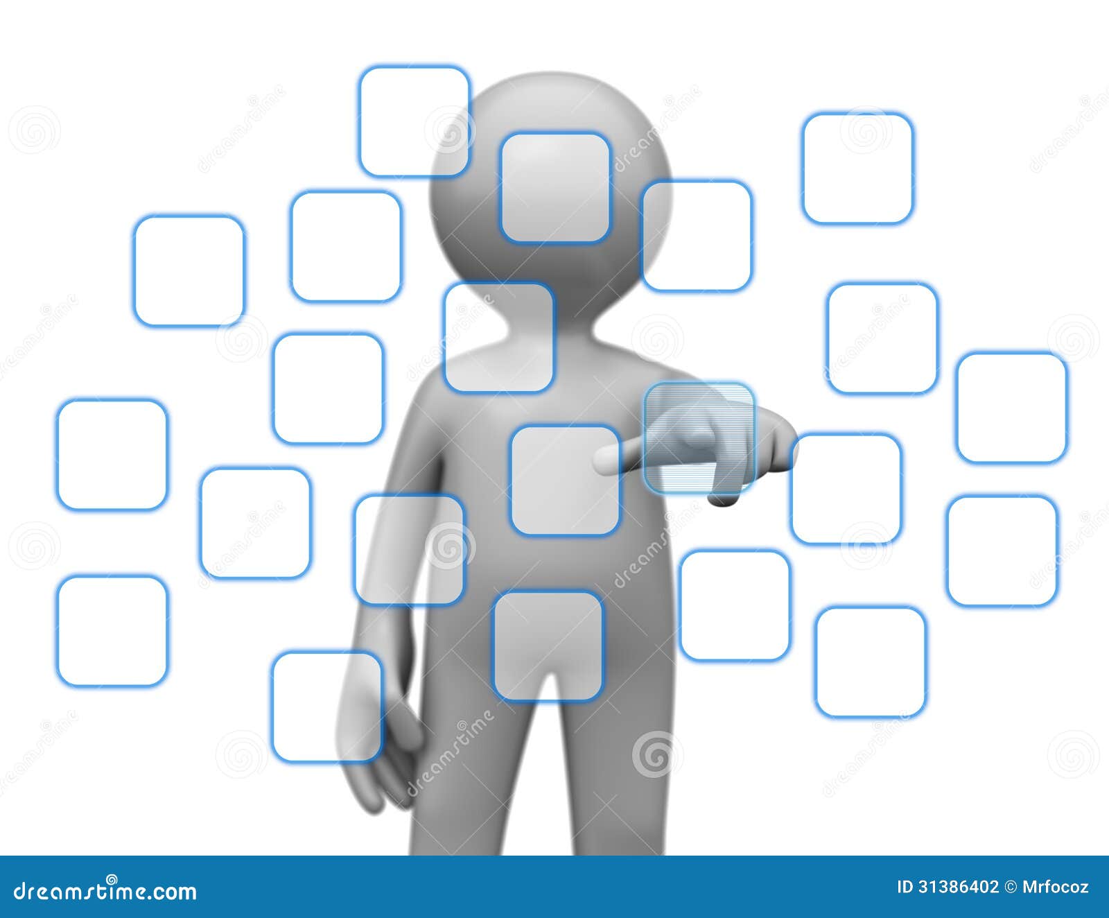 Finger Touching Transparent Digital Touch Screen Stock Illustration ...