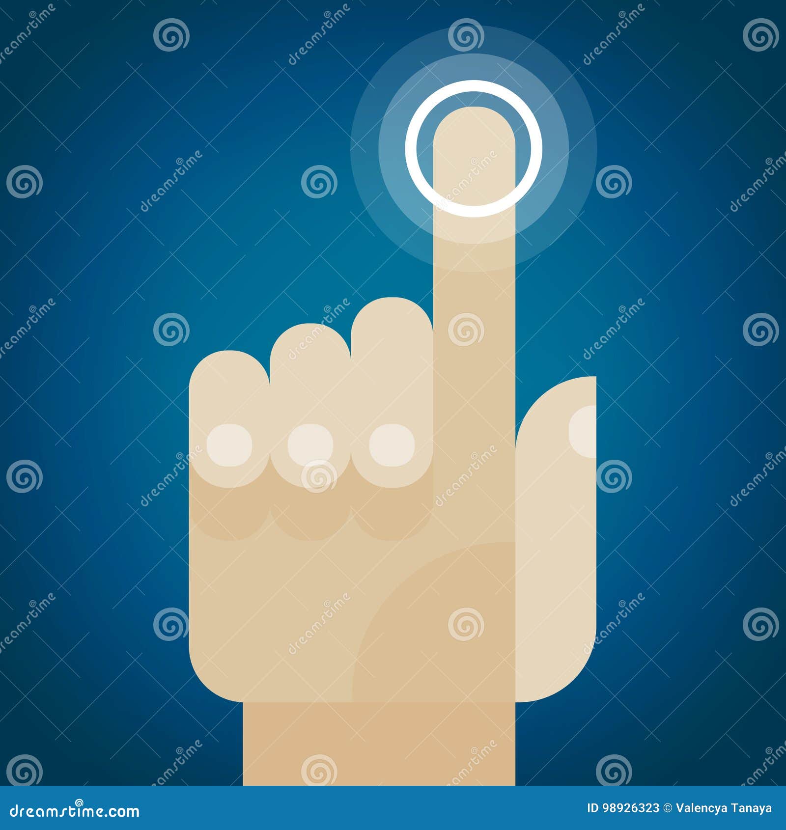 Finger Touching a Virtual Button Vector Stock Vector - Illustration of ...