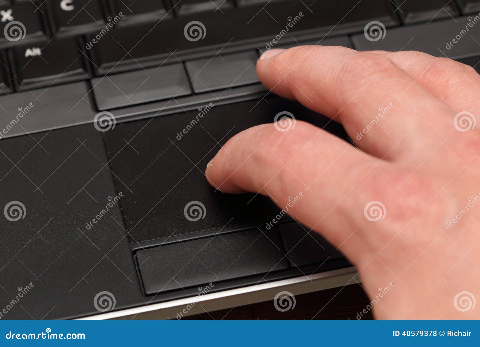 Finger on touchpad stock photo. Image of interface, touch - 40579378