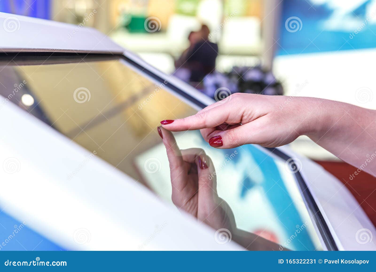 Finger on the touchpad stock image. Image of analysis - 165322231