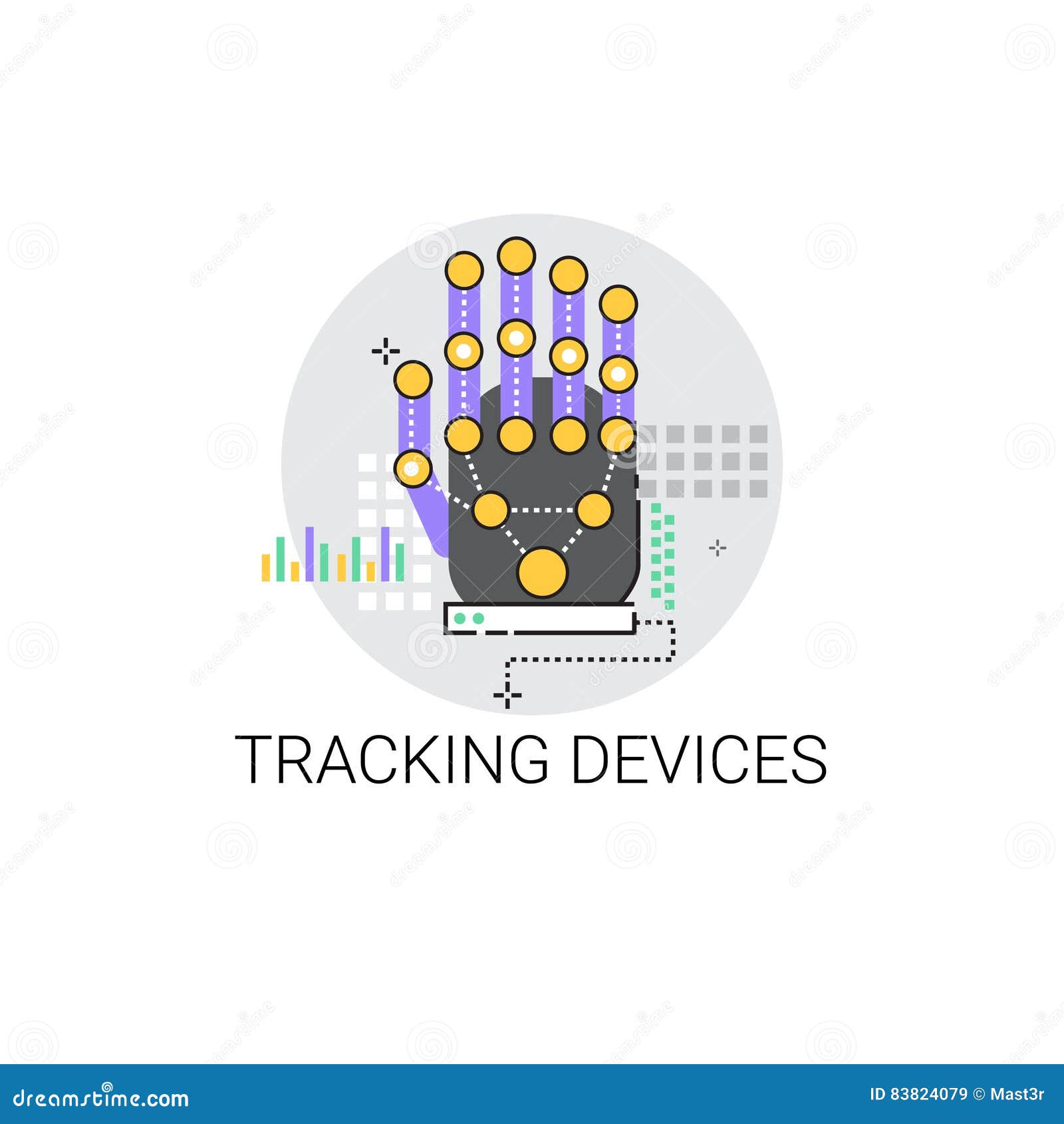 Finger Tracking Device Access Technology Icon Stock Vector ...