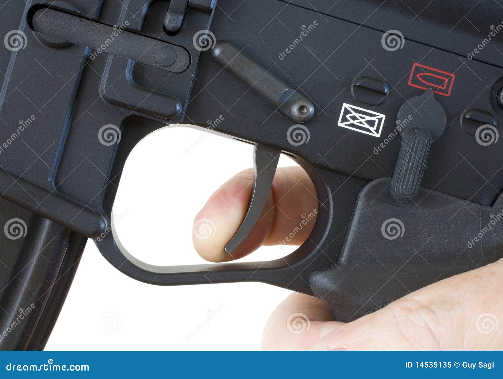 Finger on the trigger stock image. Image of safety, trigger - 14535135