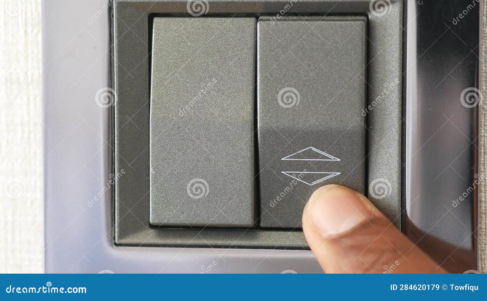 A Finger Turning on Lighting Switch . Stock Video - Video of closeup ...