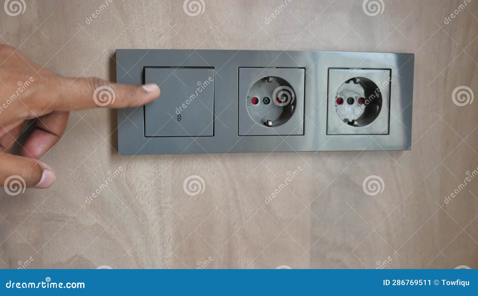A Finger Turning on Lighting Switch . Stock Video - Video of woman ...