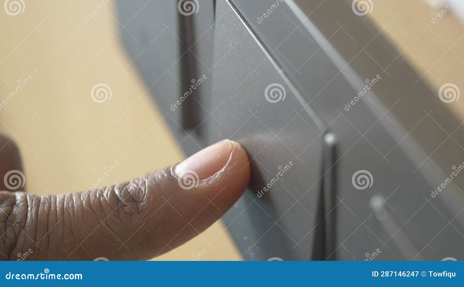 A Finger Turning on Lighting Switch . Stock Video - Video of power ...