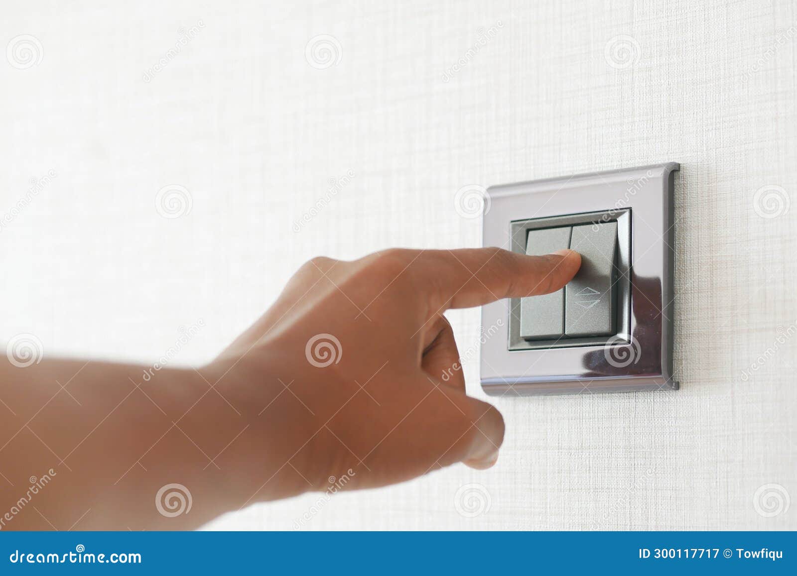 A Finger Turning on Lighting Switch . Stock Image - Image of power ...