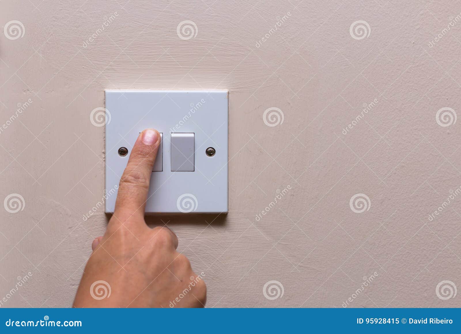 Finger Turning Off the Light To Save on Consumption Stock Image - Image ...