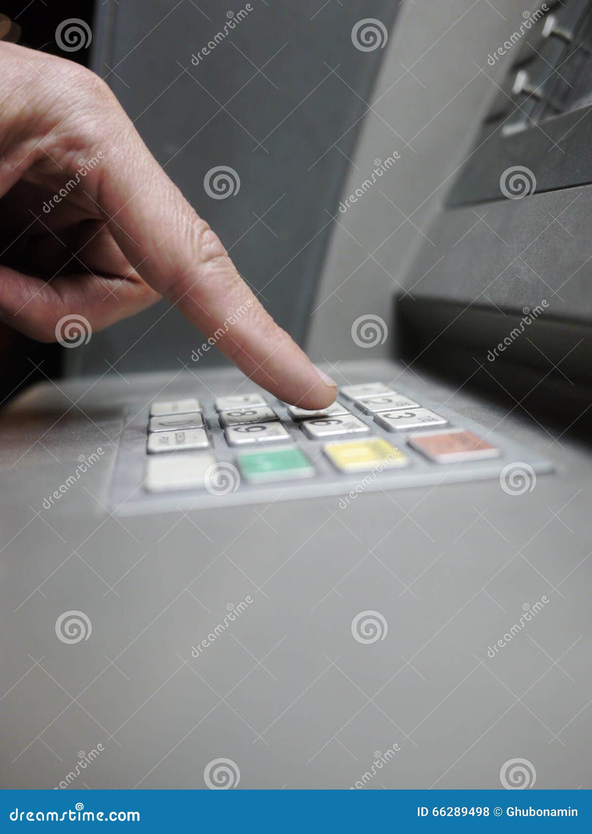 Finger Typing at a Money Automat Stock Photo - Image of bank ...