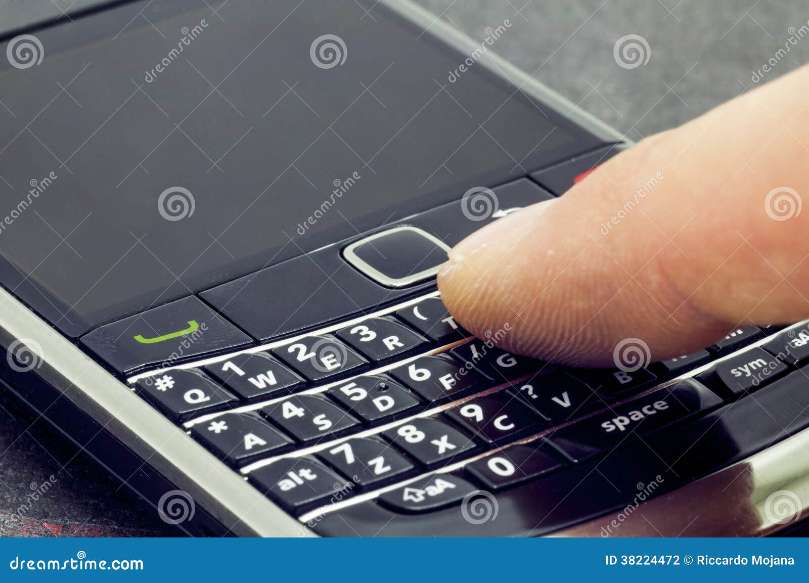 Finger Typing on Smartphone Stock Photo - Image of black, macro: 38224472