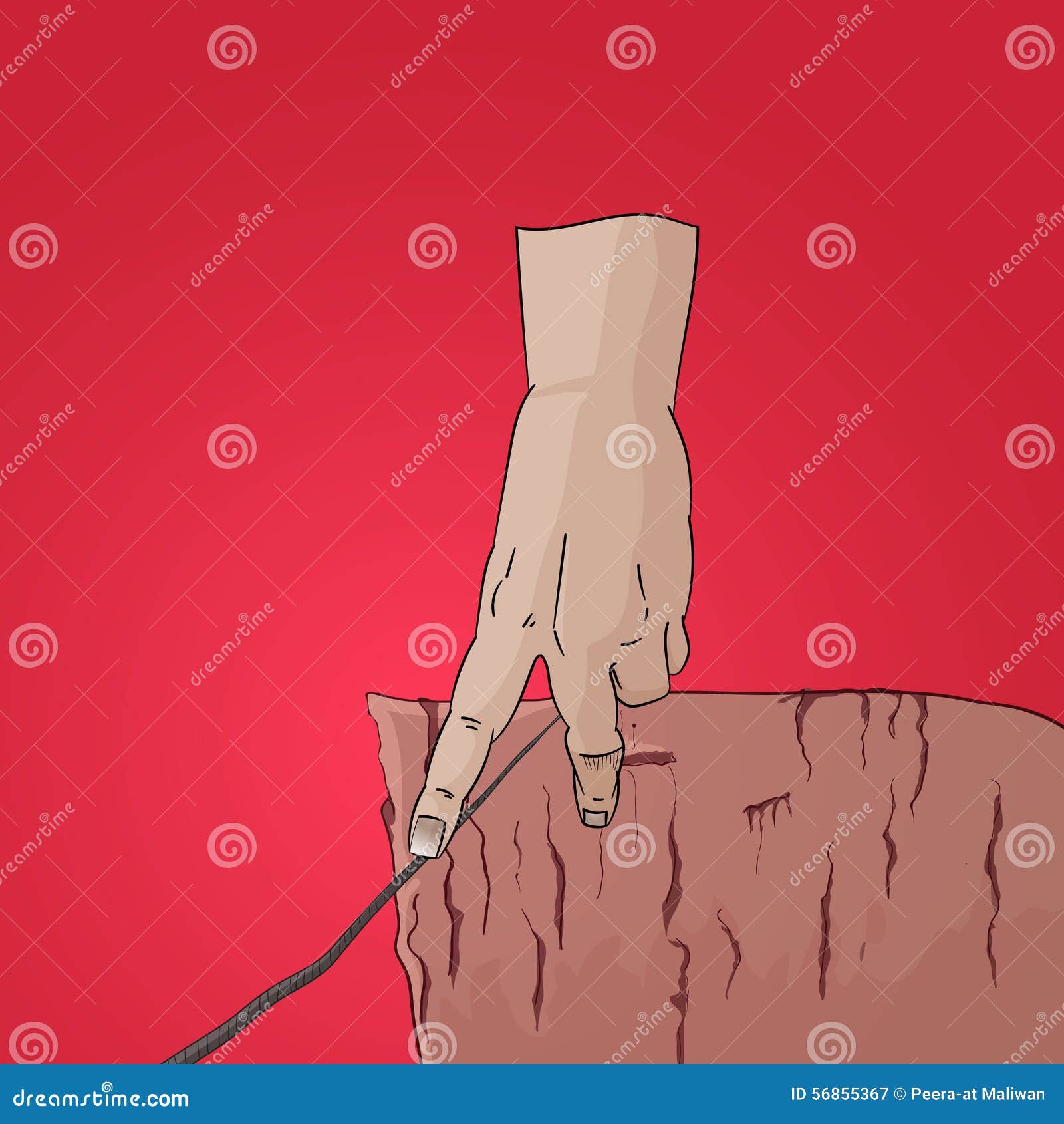 Finger Walk on String Cliff Vector Stock Vector - Illustration of draw ...