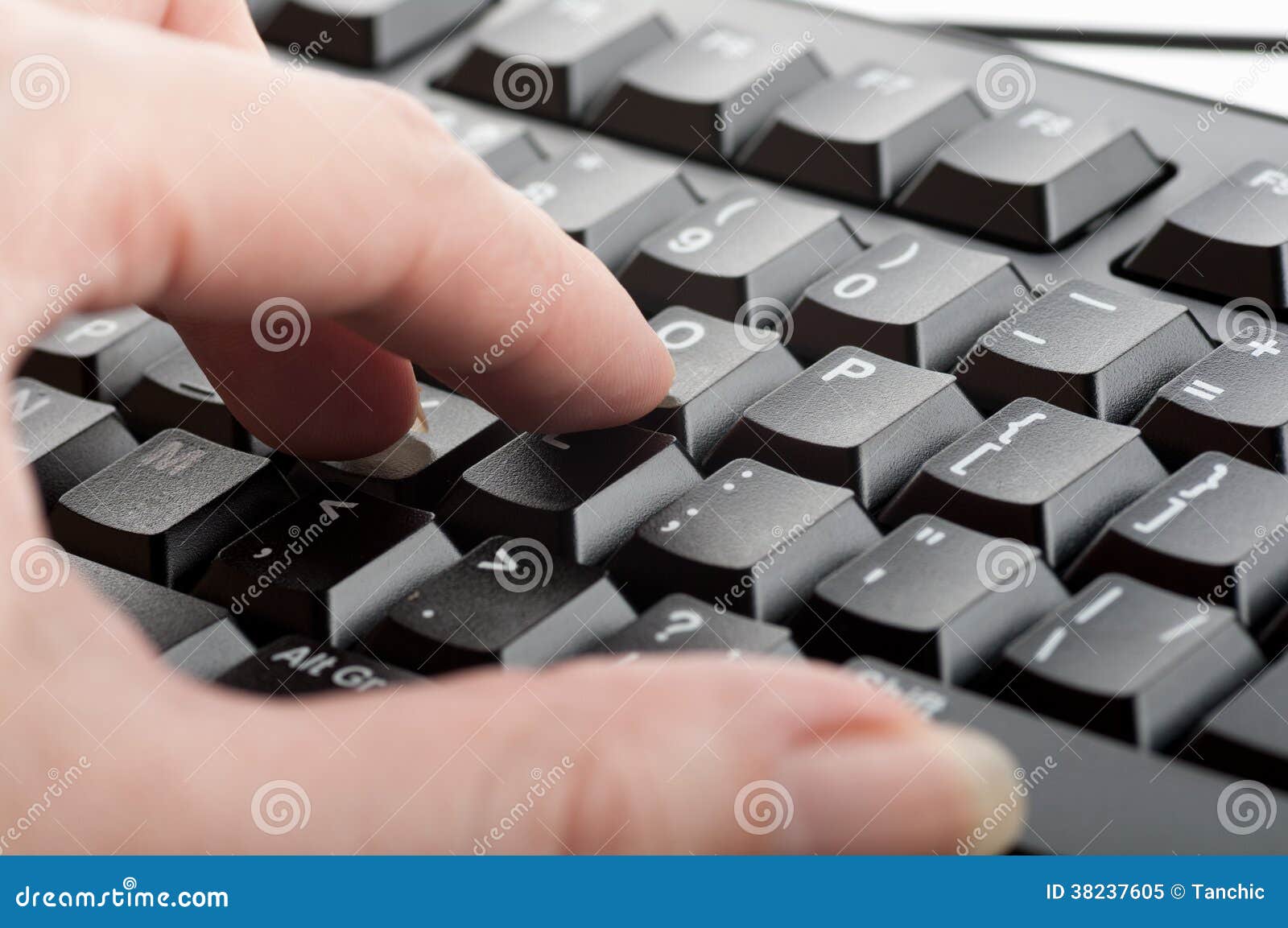 Finger Women Clicks the Numbers on the Keyboard Stock Image - Image of ...