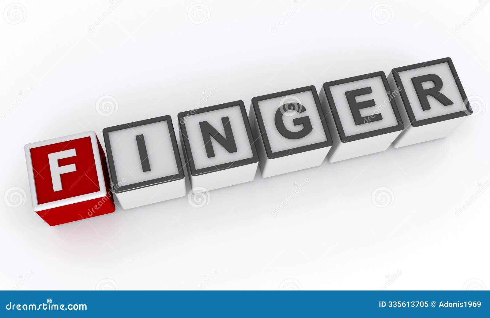 Finger word block on white stock image. Image of middle - 335613705