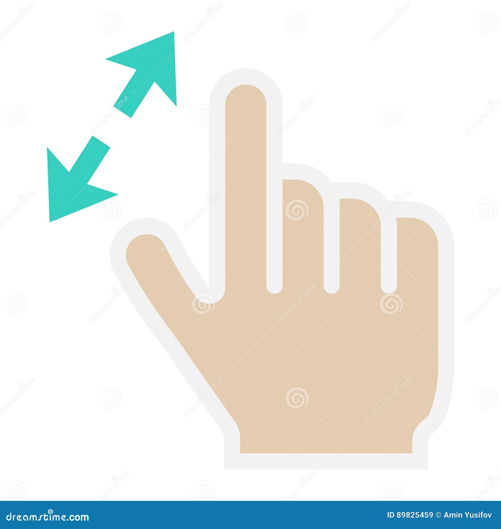 2 Finger Zoom in Flat Icon, Touch and Gesture Stock Vector ...