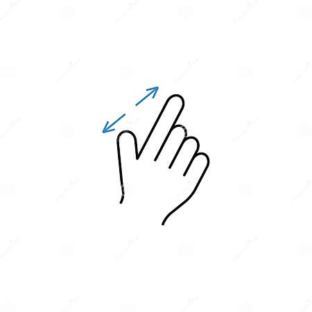 2 Finger Zoom in Line Icon, Hand Gestures Stock Vector - Illustration ...