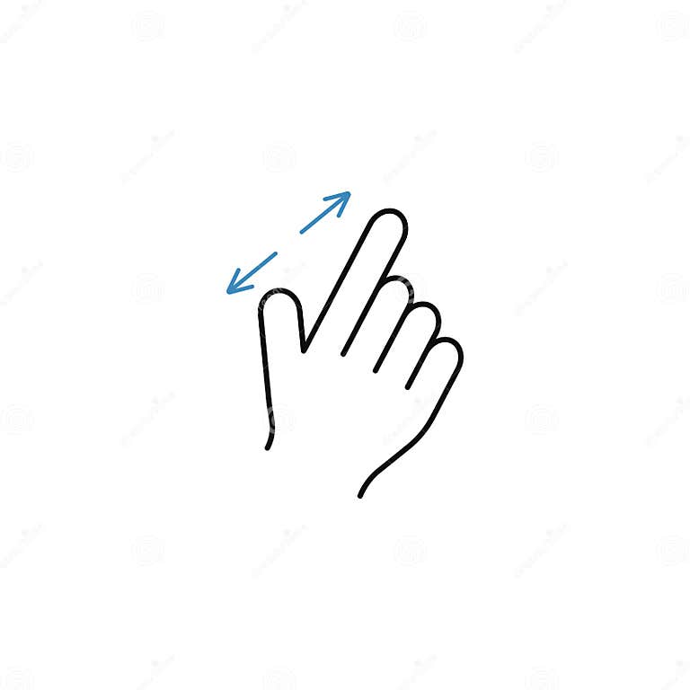 2 Finger Zoom in Line Icon, Hand Gestures Stock Vector - Illustration ...