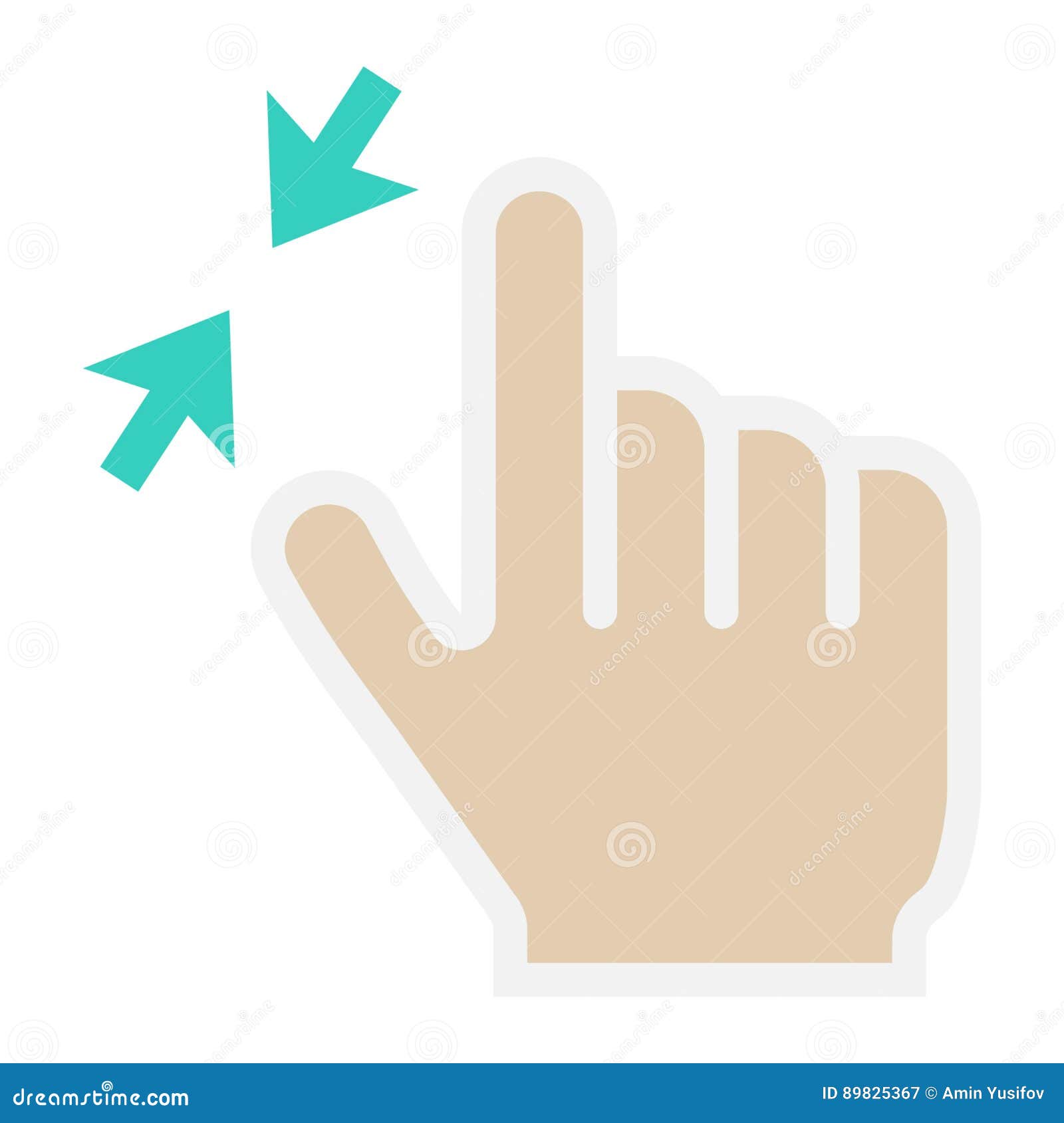 2 Finger Zoom Out Flat Icon, Touch and Gesture Stock Vector ...