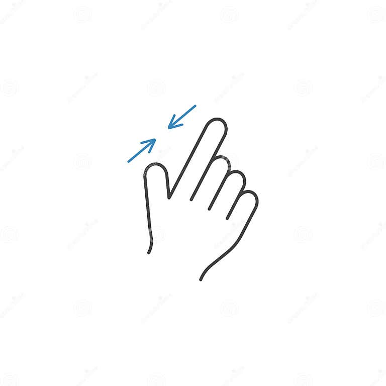 2 Finger Zoom Out Line Icon, Hand Gestures Stock Vector - Illustration ...