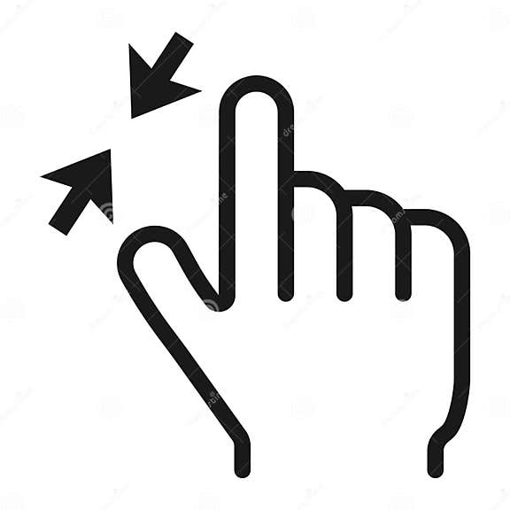 2 Finger Zoom Out Line Icon, Touch and Gesture Stock Vector ...