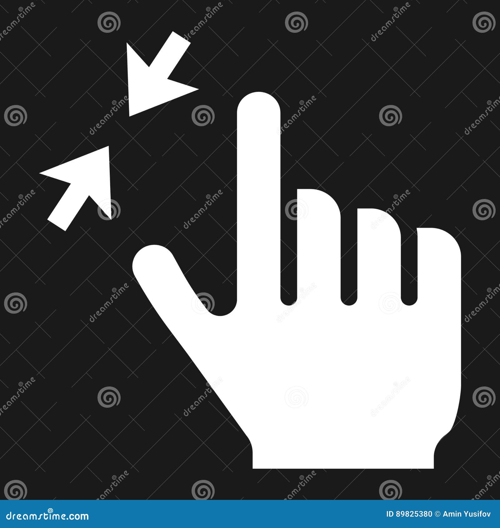 2 Finger Zoom Out Solid Icon, Touch and Gesture Stock Vector ...