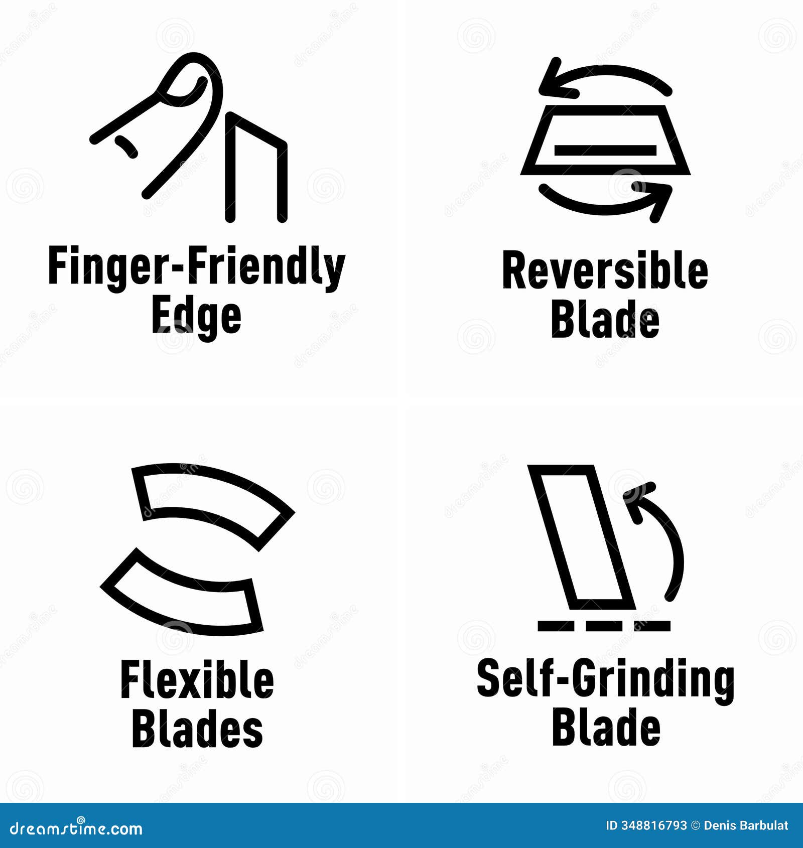FingerFriendly Edge Reversible Blade Flexible Blades SelfGrinding Blade ...