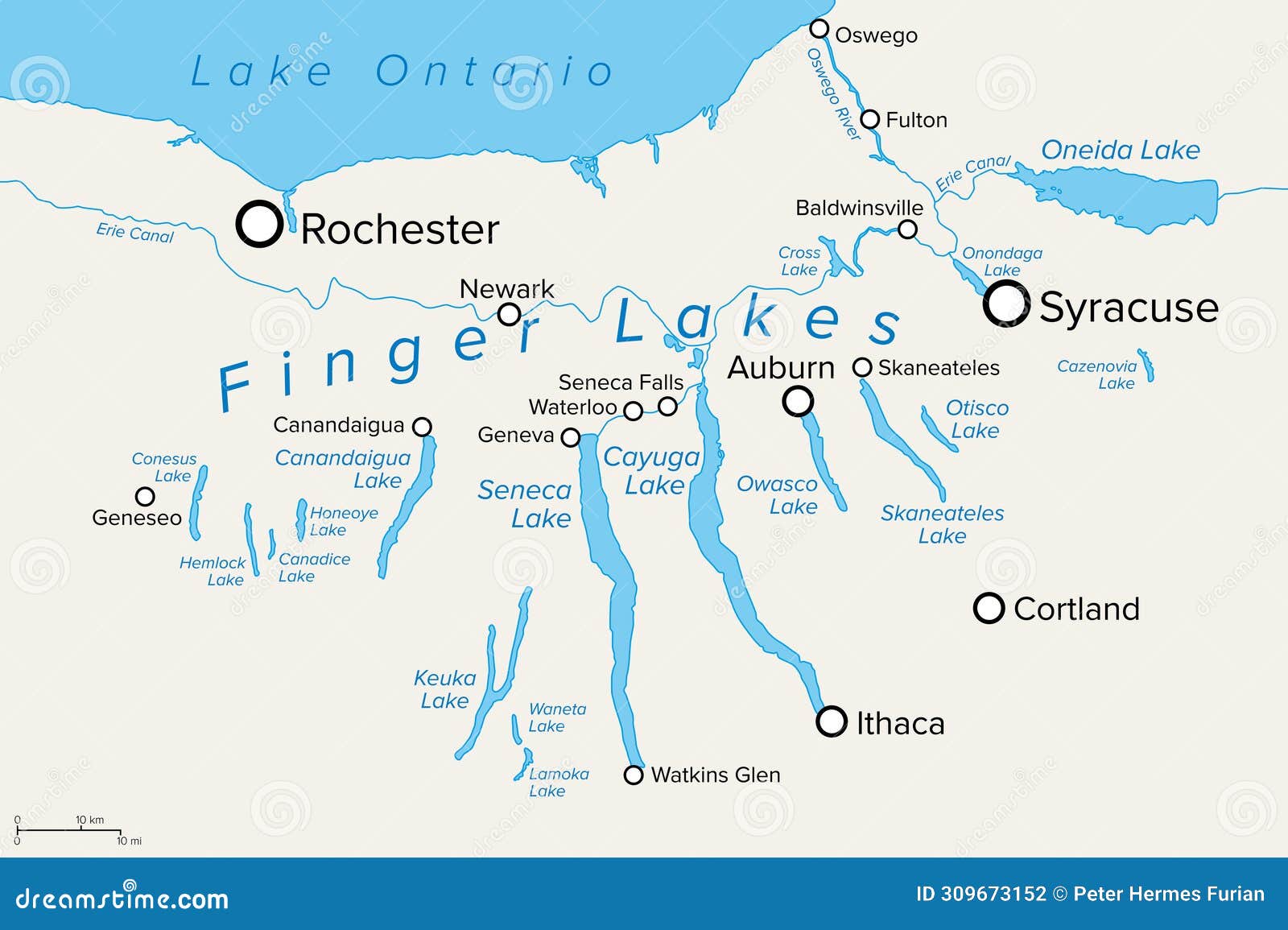 Finger Lakes Region in New York State, in the United States, Political ...