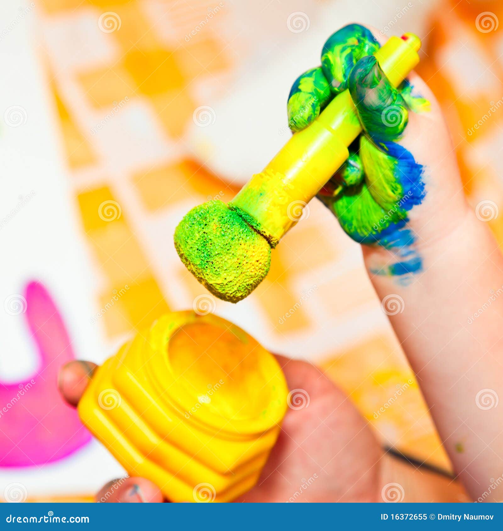 Fingerpaint stock image. Image of brush, childhood, paint - 16372655