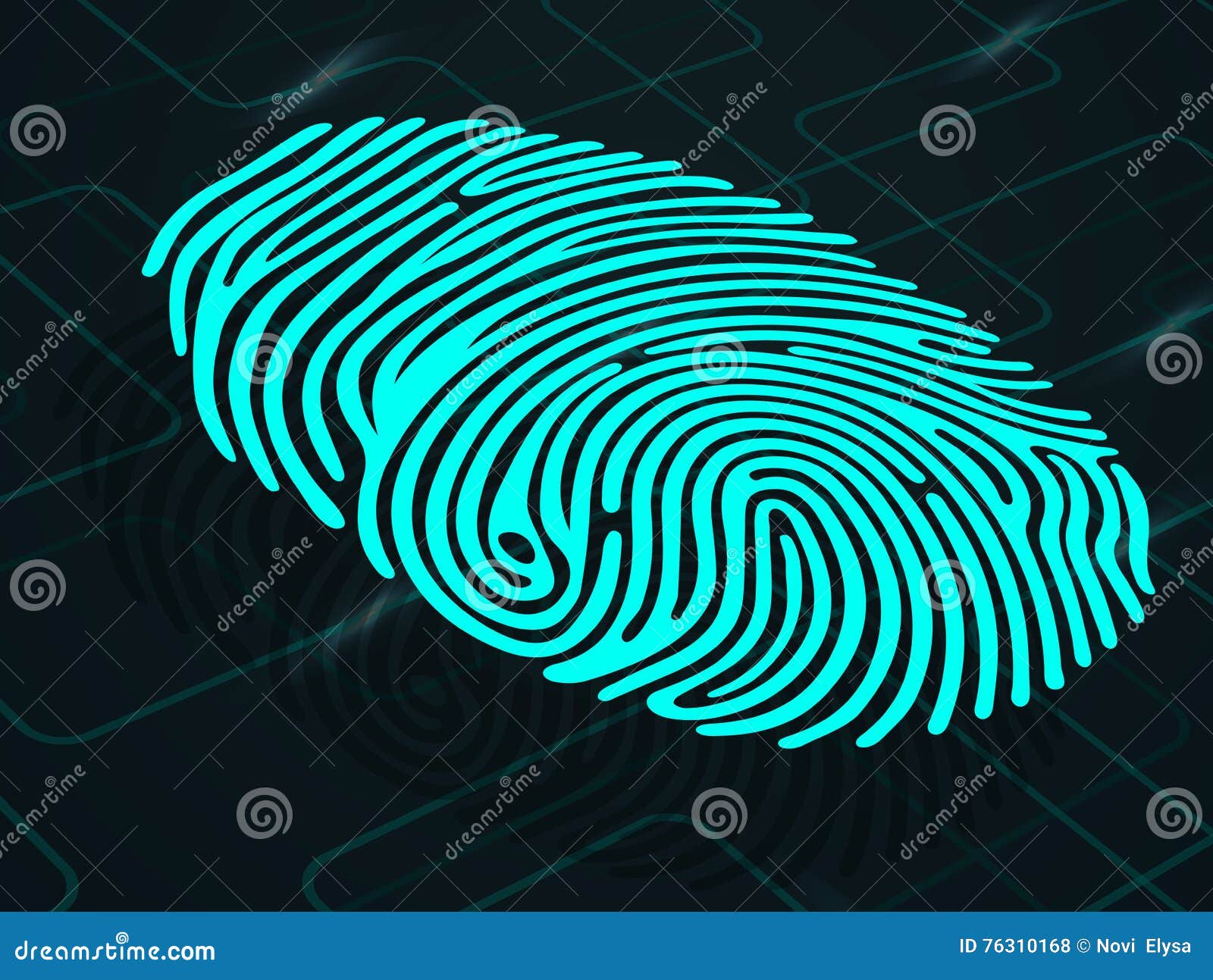 Fingerprint on Abstract Background Stock Vector - Illustration of macro ...
