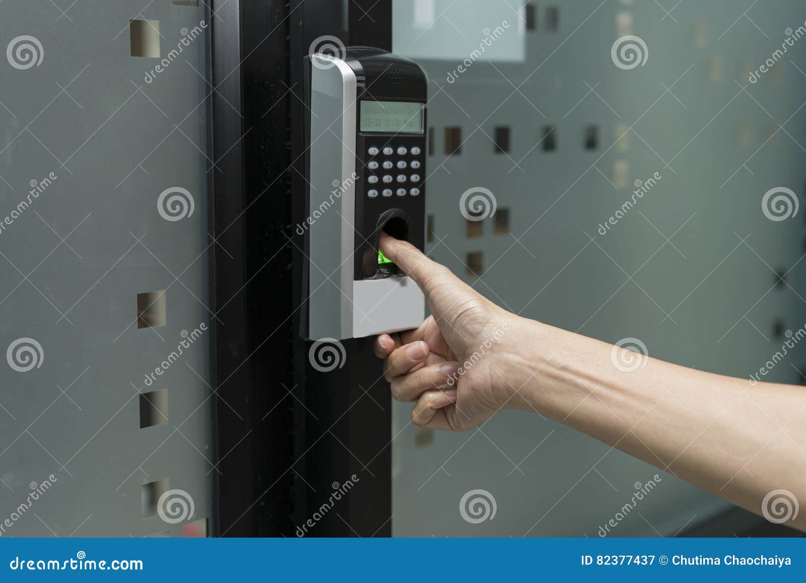 Fingerprint and Access Control in a Office Building Stock Image - Image ...