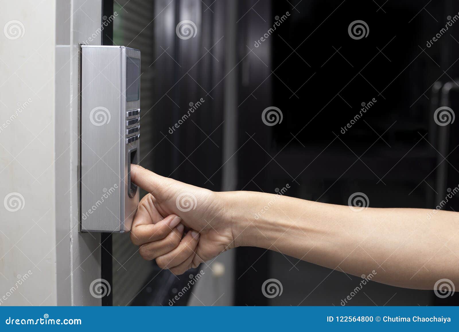 Fingerprint and Access Control in a Office Building Stock Photo - Image ...