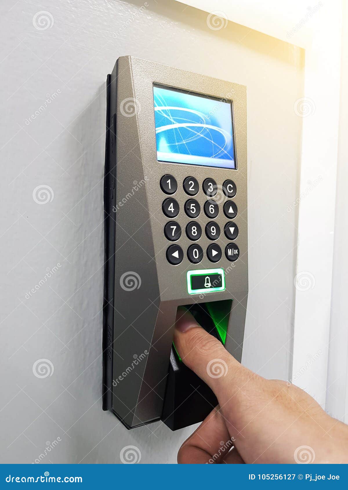 Fingerprint and Access Control in a Office Building Stock Image - Image ...