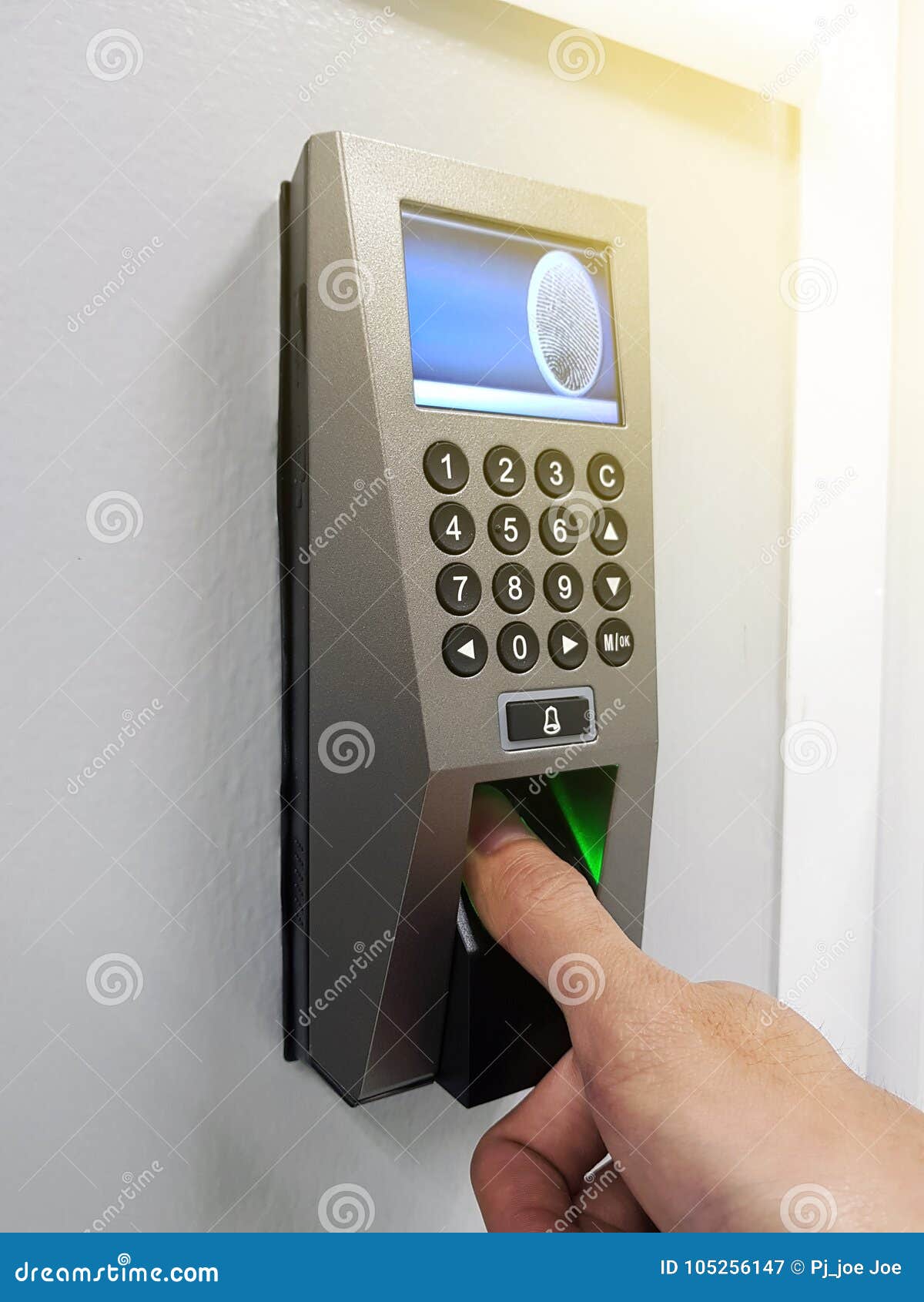 Fingerprint and Access Control in a Office Building Stock Image - Image ...