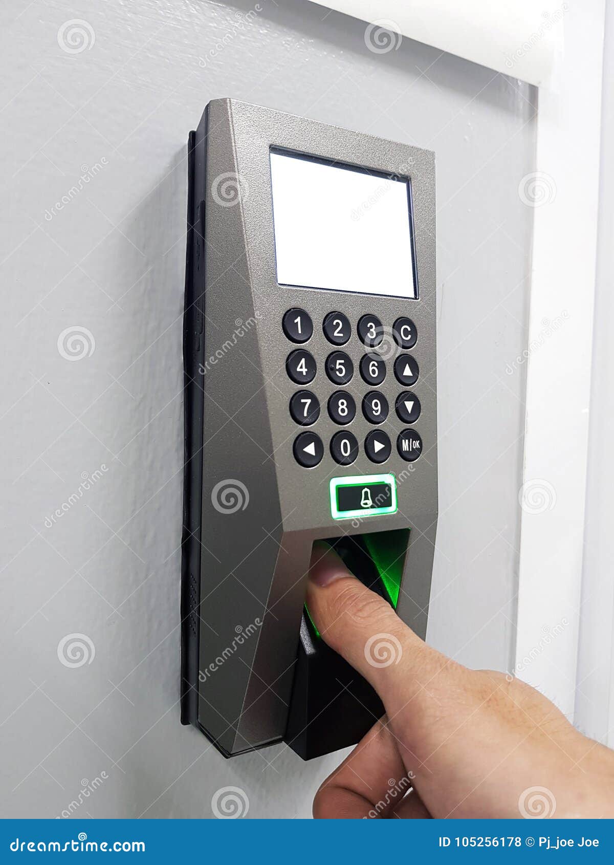 Fingerprint and Access Control in a Office Building Stock Photo - Image ...