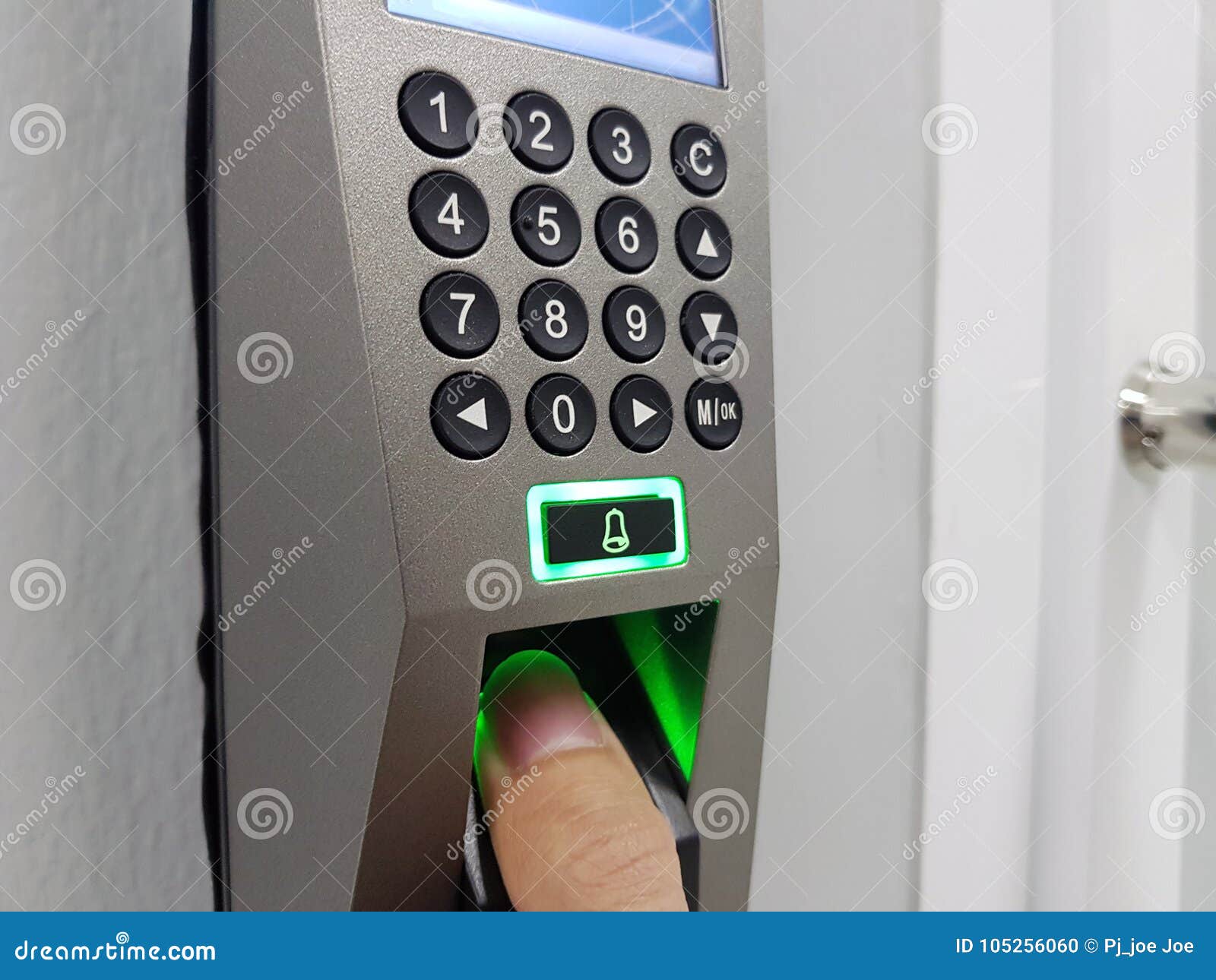 Fingerprint and Access Control in a Office Building Stock Photo - Image ...