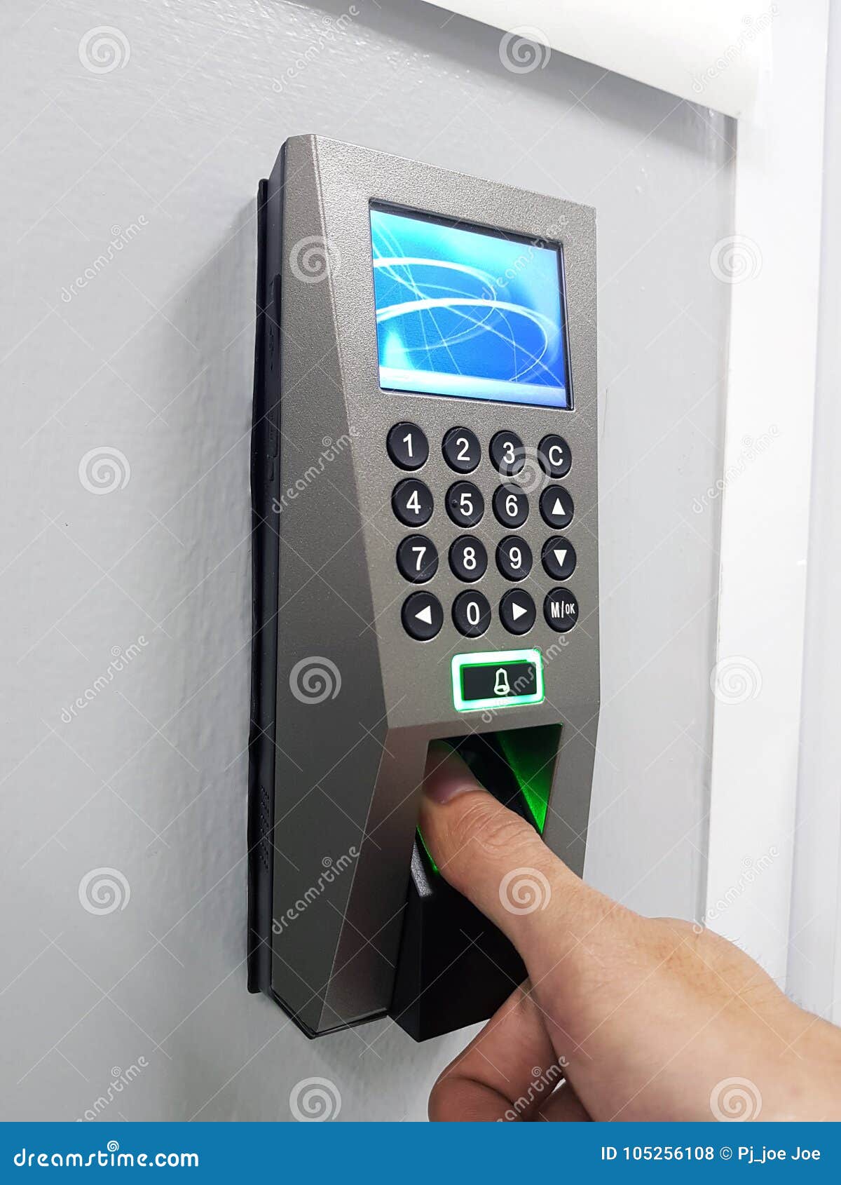 Fingerprint and Access Control in a Office Building Stock Photo - Image ...