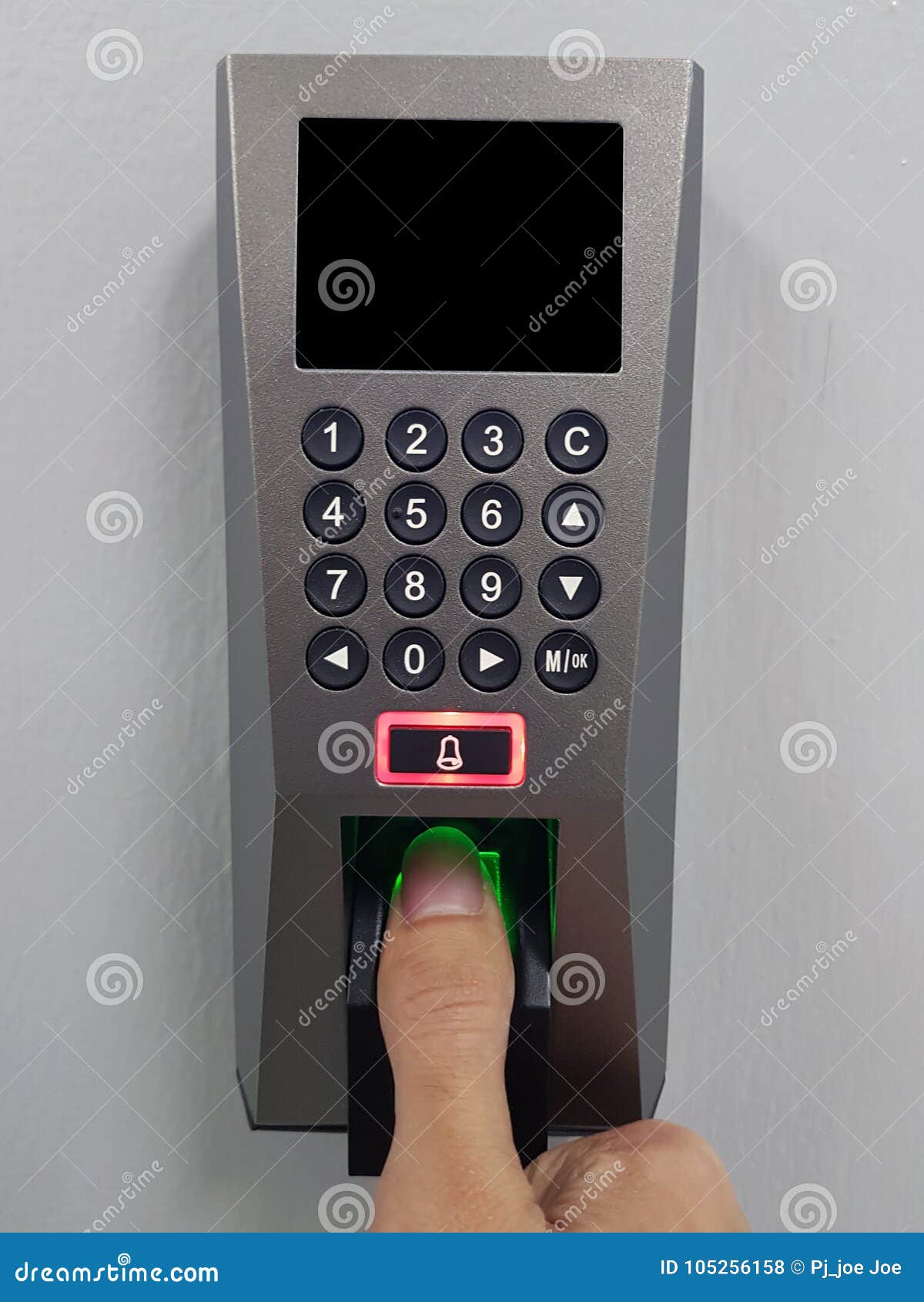 Fingerprint and Access Control in a Office Building Stock Photo - Image ...