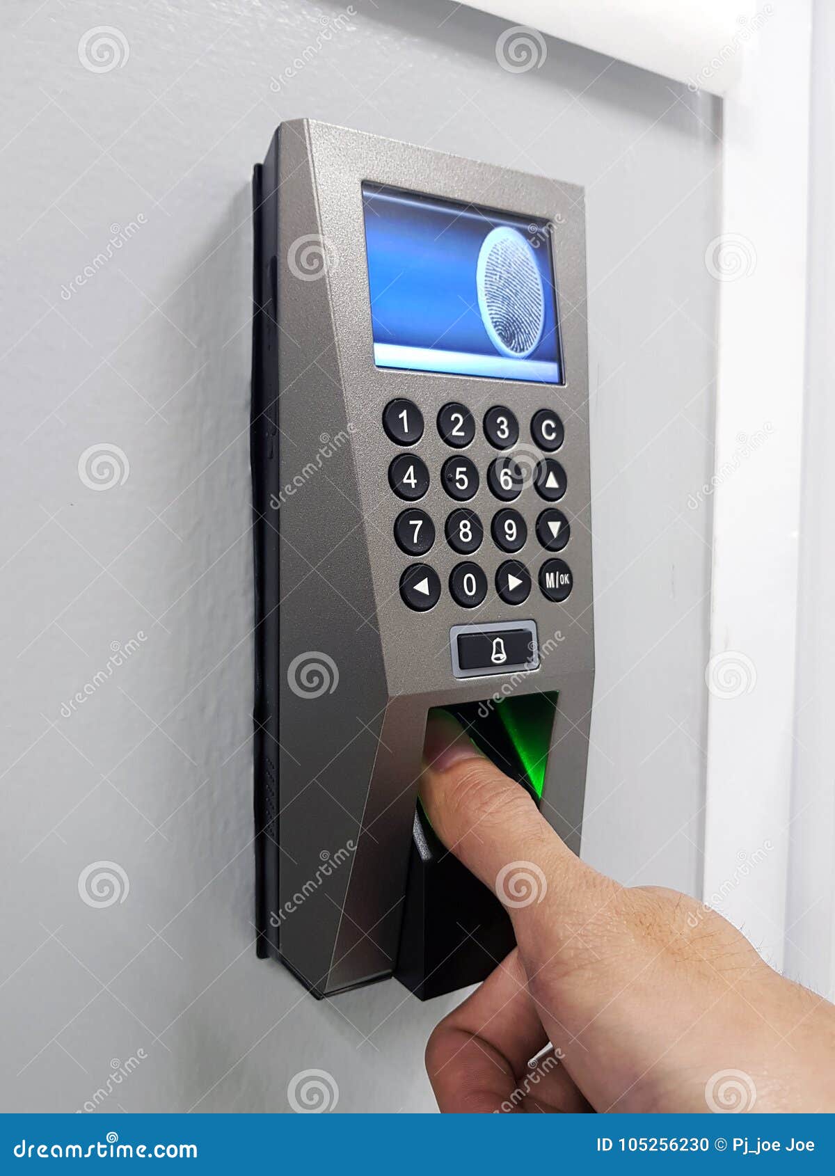 Fingerprint and Access Control in a Office Building Stock Photo - Image ...