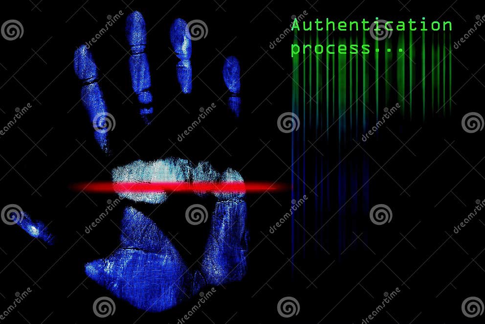 Fingerprint Authentication stock illustration. Illustration of unique ...