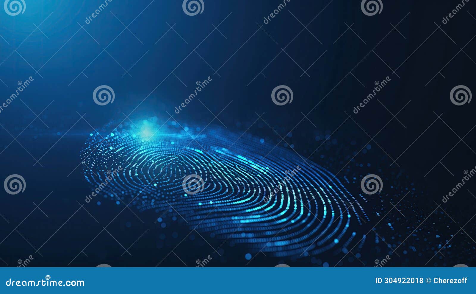 Fingerprint Authentication Button, Glow Stock Illustration ...