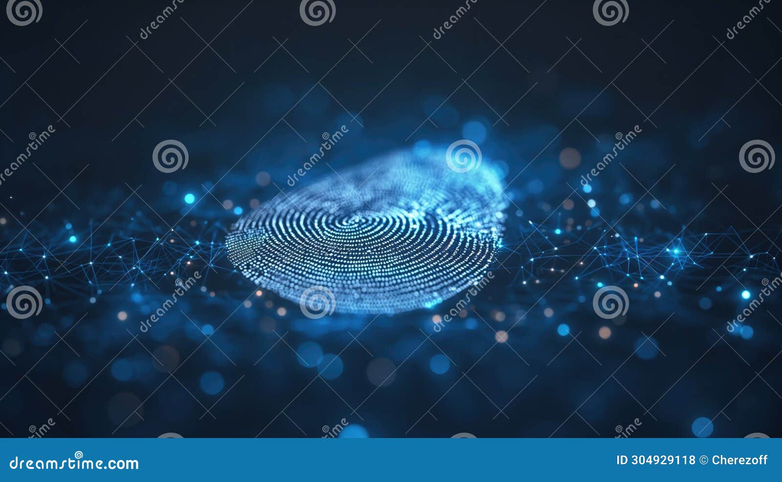 Fingerprint Authentication Button, Glow Stock Illustration ...