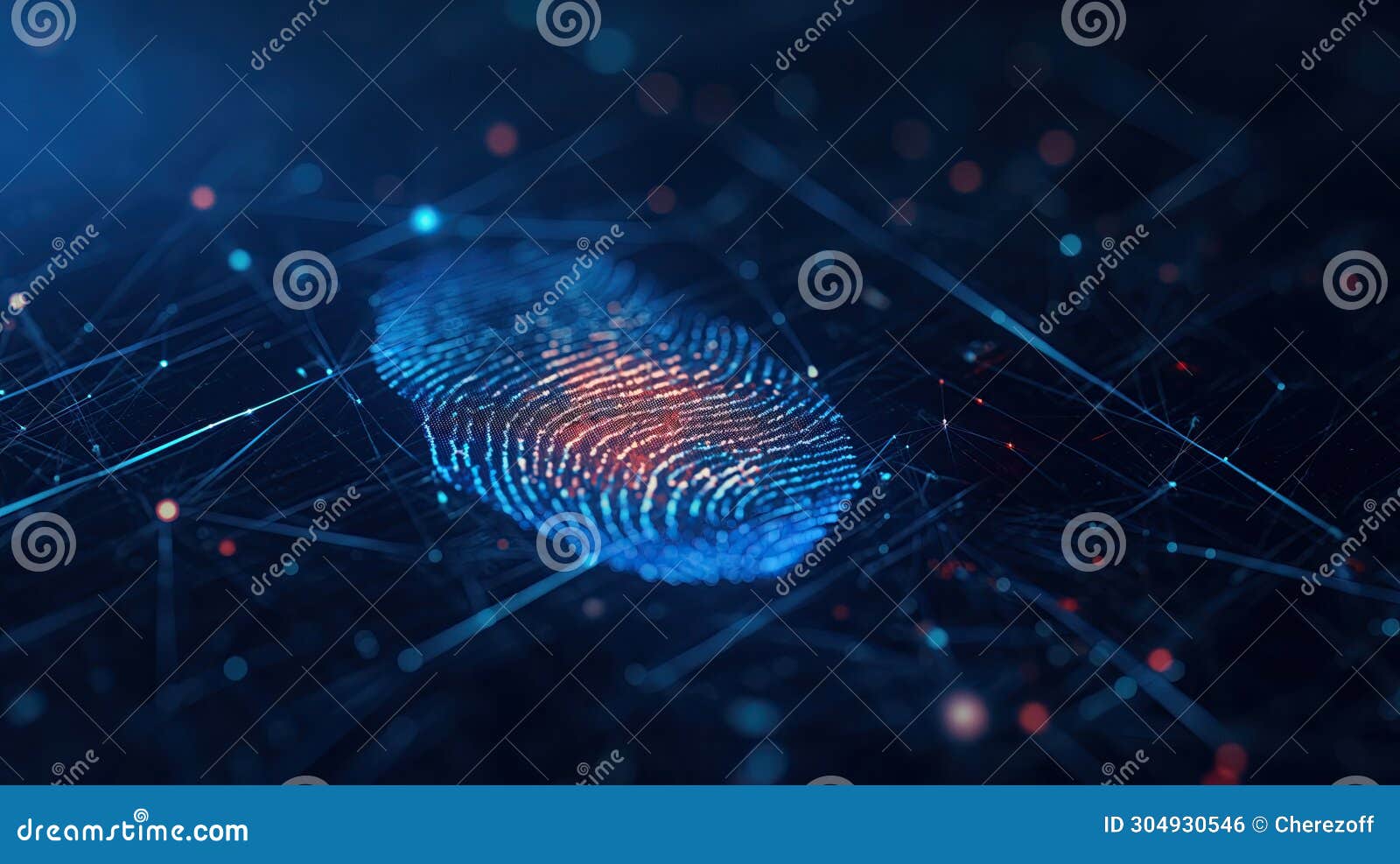Fingerprint Authentication Button, Glow Stock Illustration ...