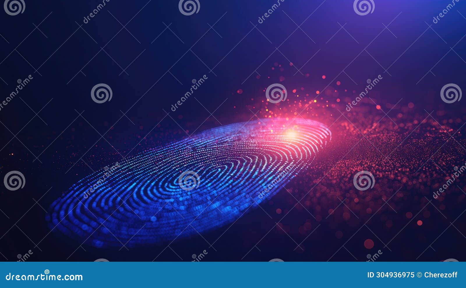 Fingerprint Authentication Button, Glow Stock Illustration ...