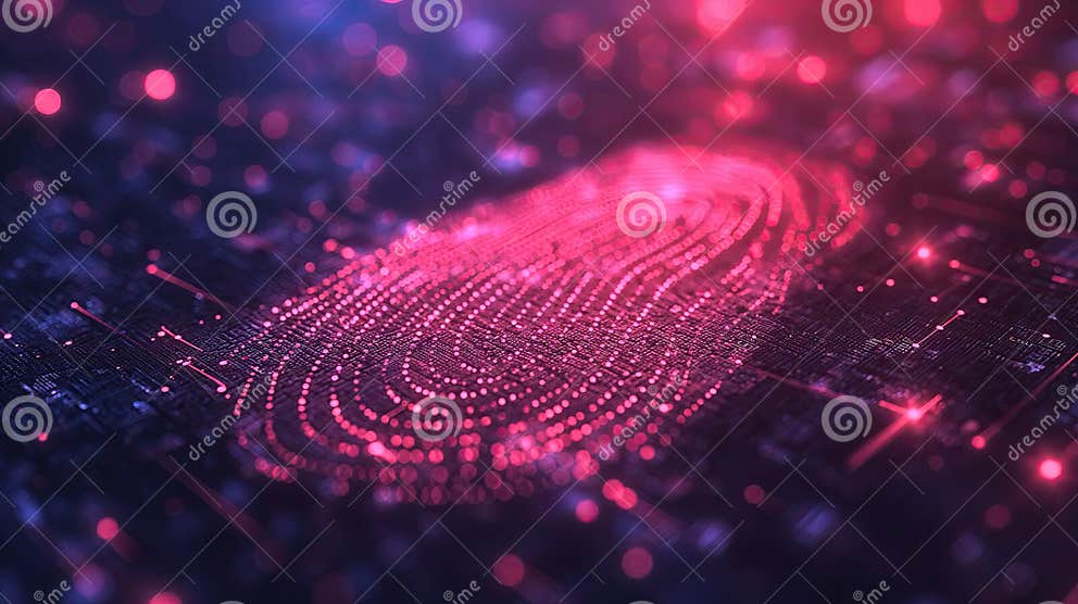 Fingerprint Authentication Button, Glow Stock Illustration ...