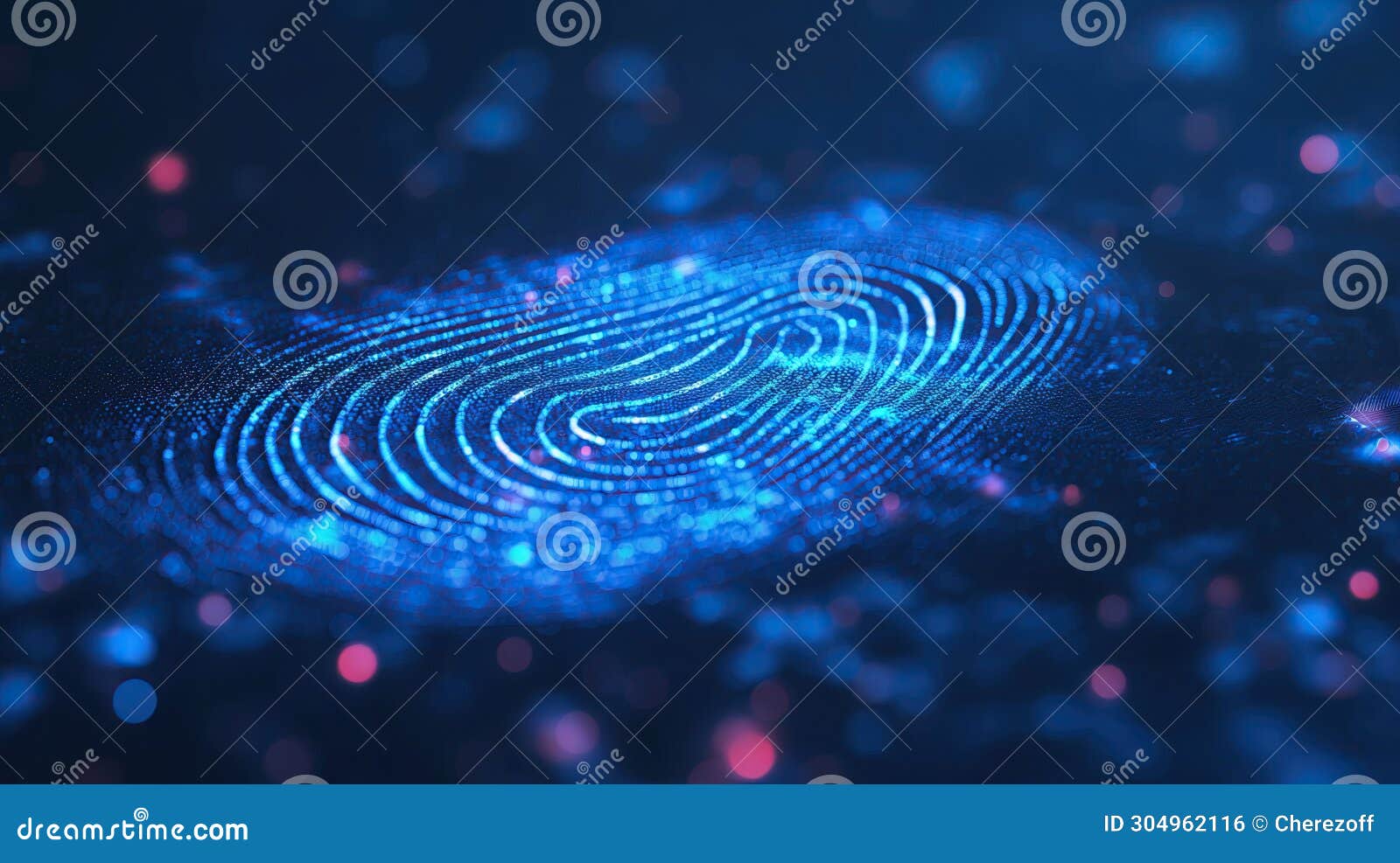 Fingerprint Authentication Button, Glow Stock Illustration ...