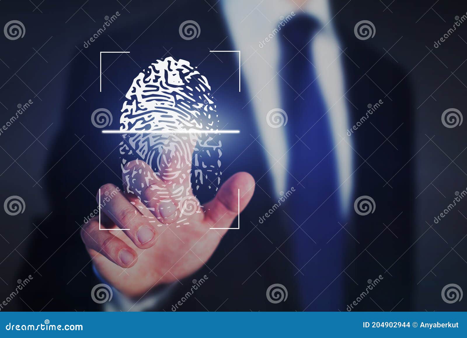 Fingerprint Authentication, Login Access Stock Photo - Image of ...