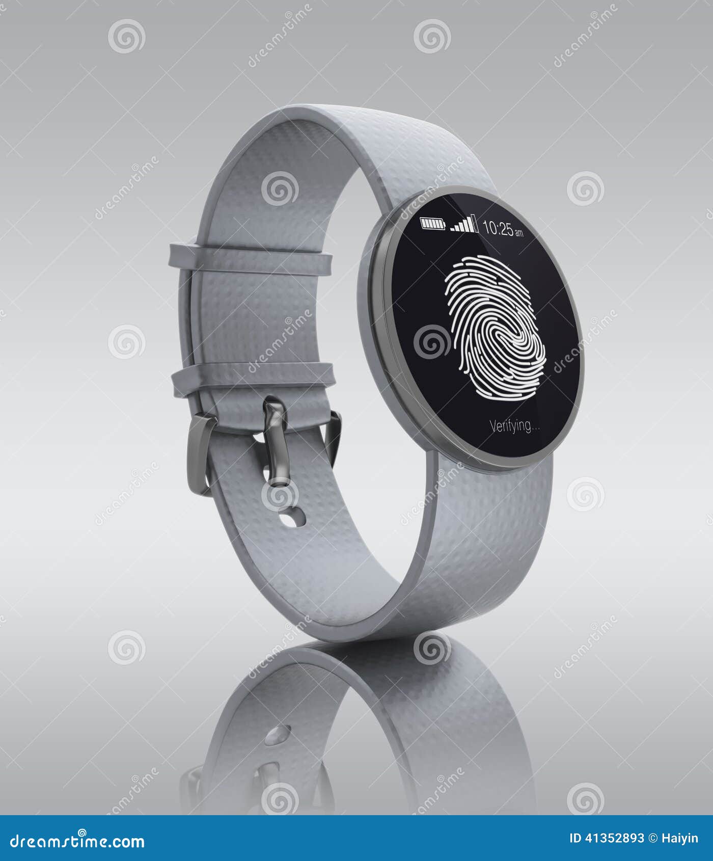Fingerprint Authentication in Smartwatch Stock Illustration ...