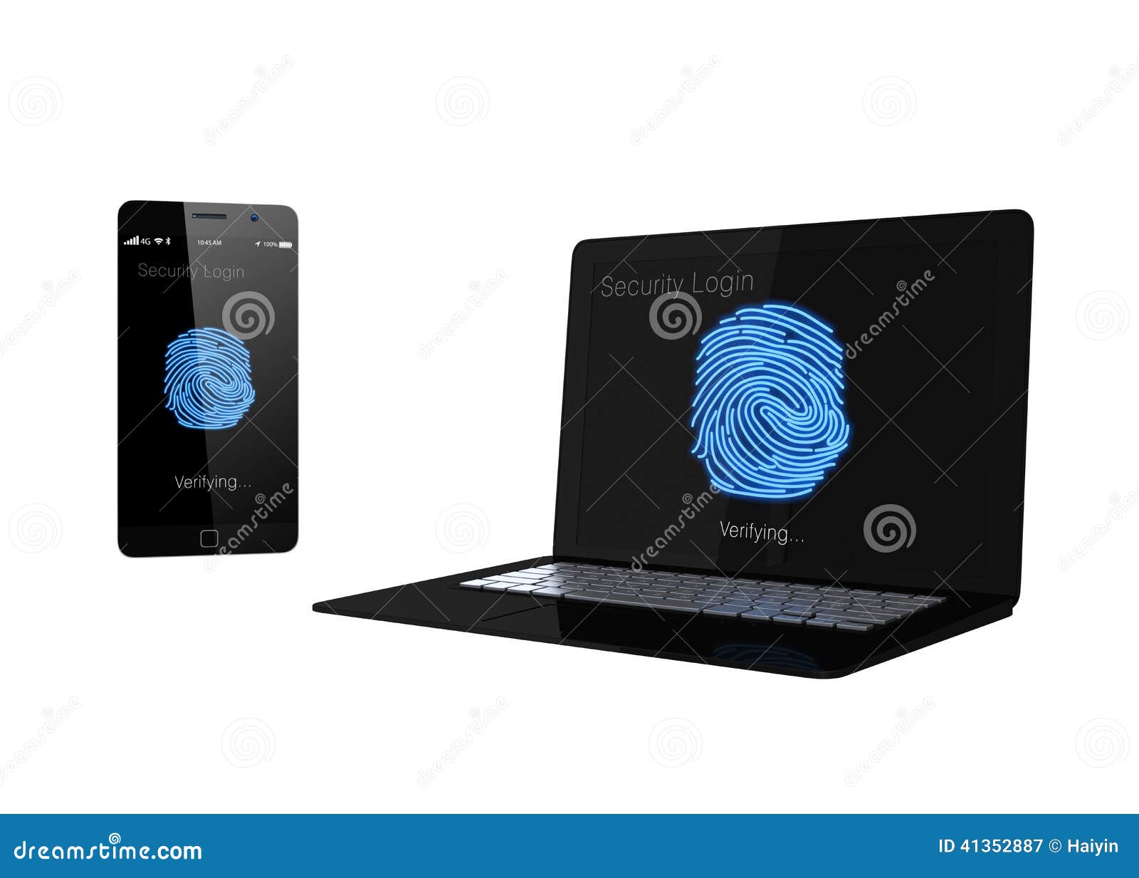 Fingerprint Authentication System for Mobile Devic Stock Illustration ...