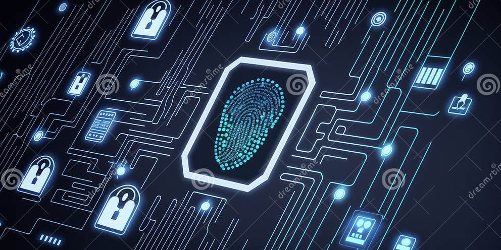 Fingerprint Authentication To Access Secured Computer Network And Digital System Cyber Security