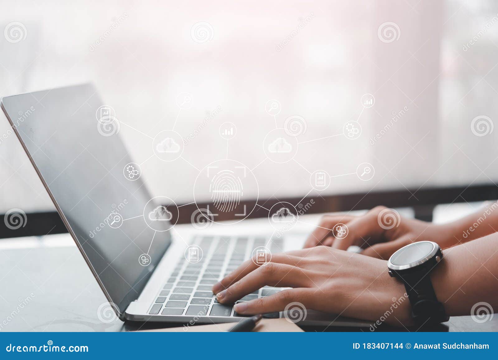 Fingerprint Authorization Access Concept, Personal Data Information ...