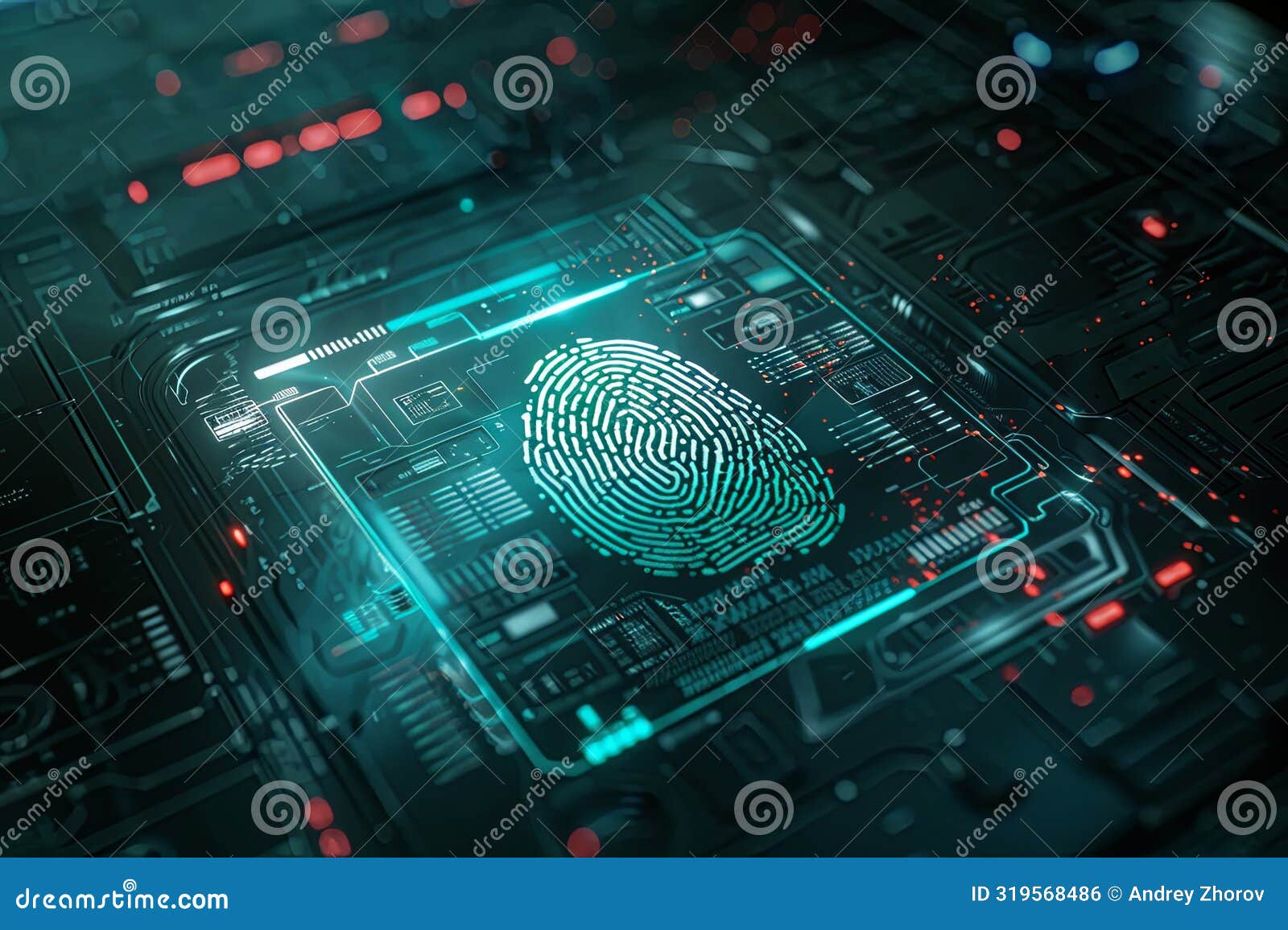 Fingerprint Being Scanned on Top of a Computer Chip for Biometric ...
